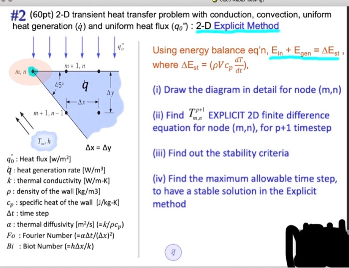SOLVED: 2-D transient heat transfer problem with conduction, convection, uniform heat generation ...