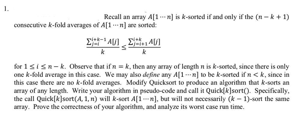 Suppose That Instead Of Sorting An Array We Just Require That The Elements Increase On Average 4075