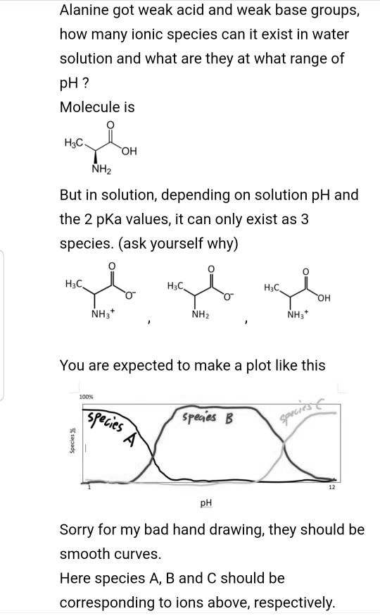 SOLVED: Alanine has both weak acid and weak base groups. How many ionic ...