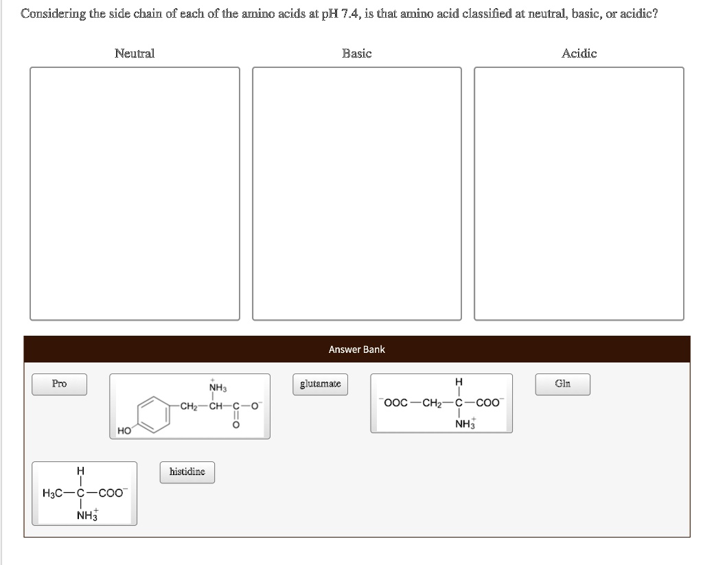considering the side chain of each of the arino acids at ph 74is that ...