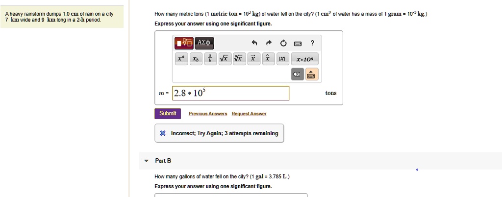 SOLVED:neaty" rainstorm dumps 1.0 cm of rain on km Vide and km long in ...