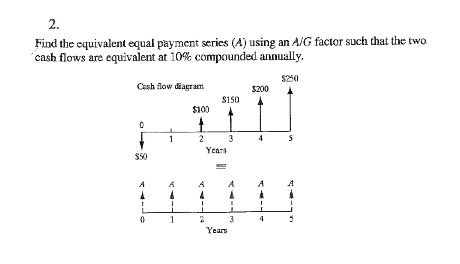 2. Find the equivalent equal payment series (A) using an A/G factor ...