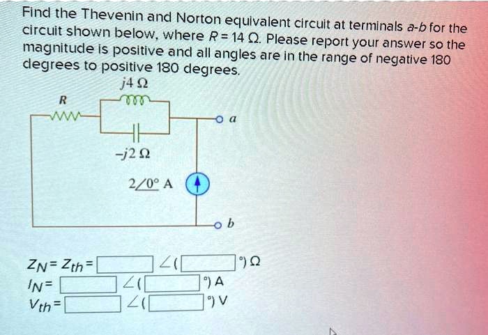 SOLVED: Find the Thevenin and Norton equivalent circuit at terminals a-b for the circuit shown ...