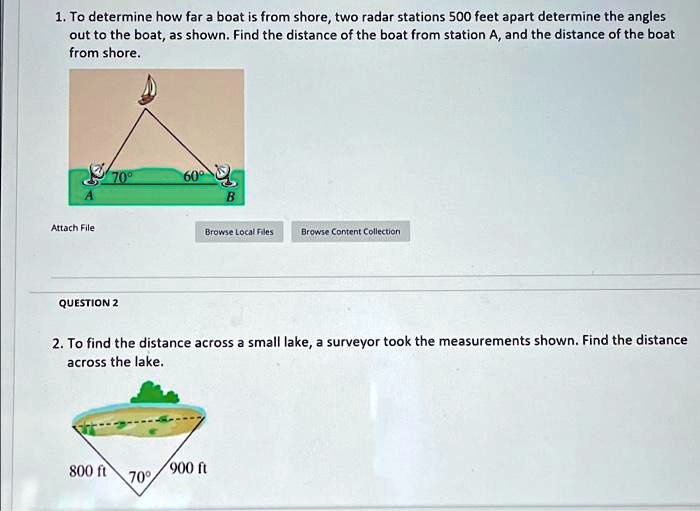 1. To determine how far a boat is from shore, two radar stations 500 ...