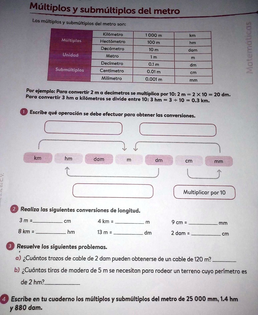 SOLVED: Múltiplos y submúltiplos del metro AYUDAAAAAAA ES PARA HOY ...
