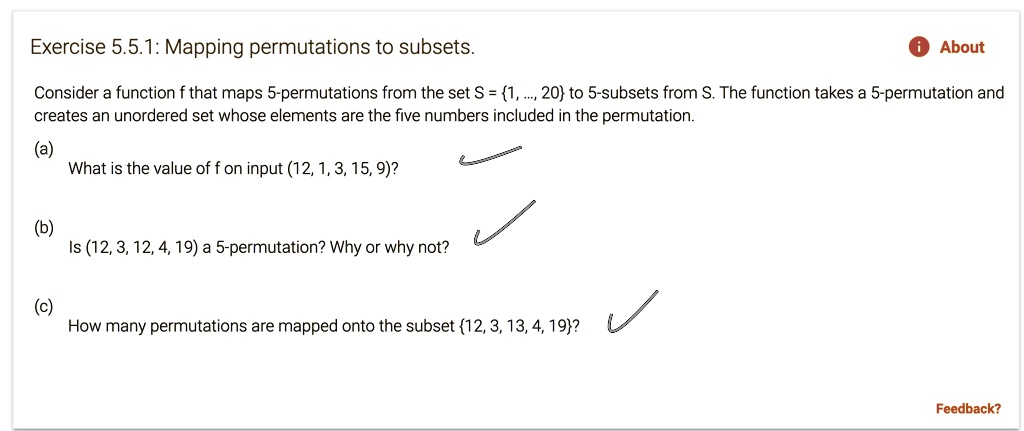 Solved Exercise 551 Mapping Permutations To Subsets About Consider A Function That Maps 5 