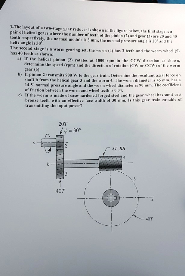 SOLVED: The layout of a two-stage gear reducer is shown in the figure ...