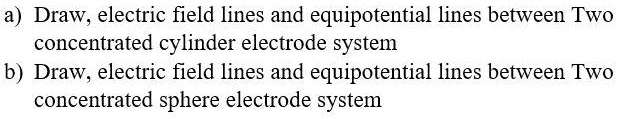 SOLVED: Draw; electric field lines and equipotential lines between Two ...