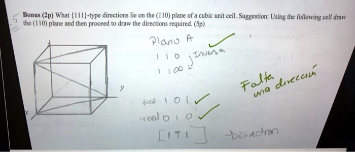 Bonus 2p: What 111-type directions lie on the (110) plane of a cubic ...