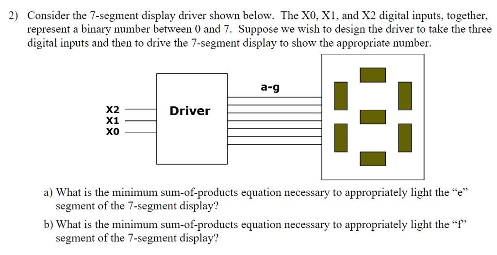 Solved 2 Consider The 7 Segment Display Driver Shown Below The Xo
