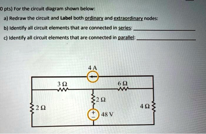 SOLVED: For the circuit diagram shown below: a) Redraw the circuit and ...