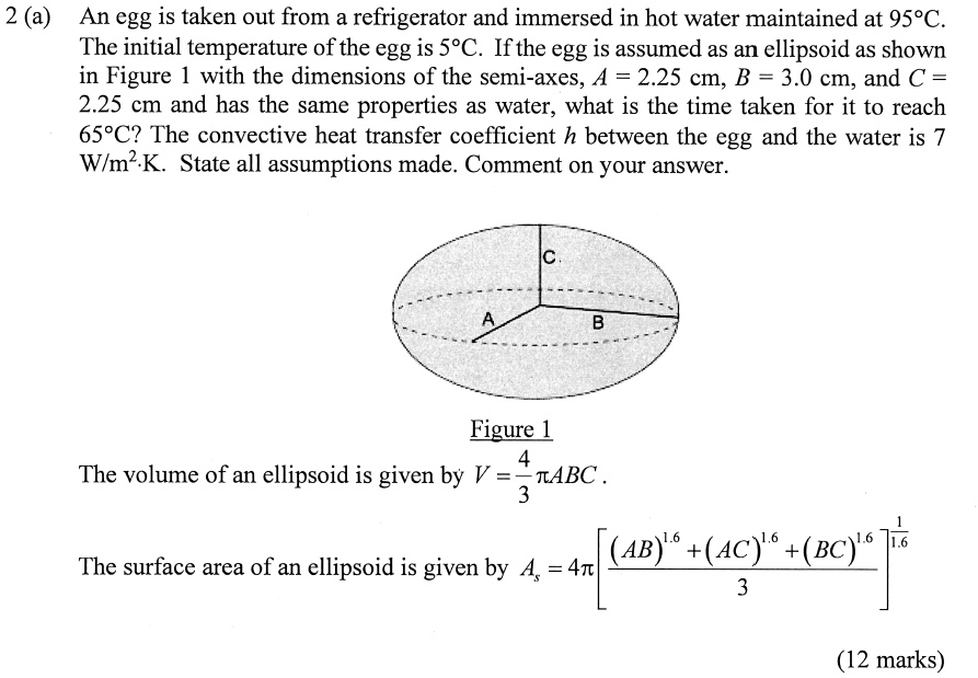 2 (a) An egg is taken out from a refrigerator and immersed in hot water ...