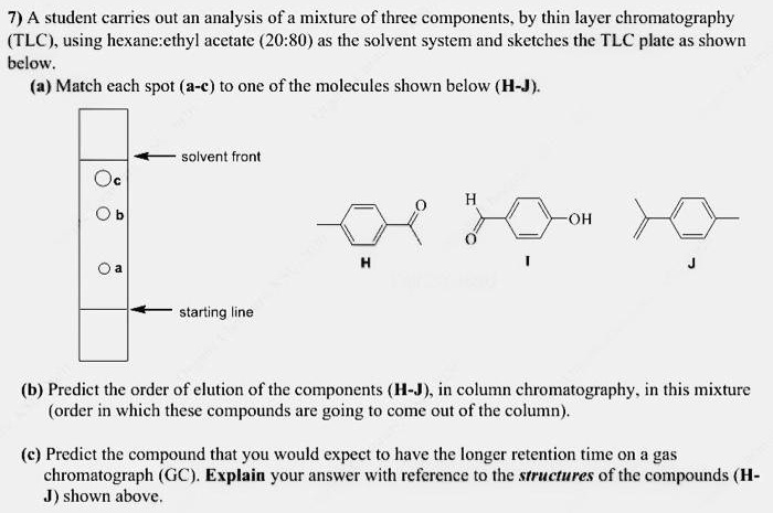 [GET ANSWER] 7 a student carries out an analysis of mixture of three ...