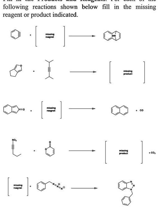 SOLVED: following reactions shown below fill in the missing reagent O ...