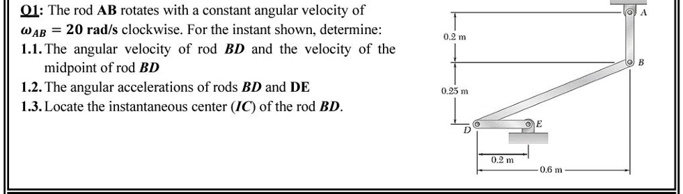 SOLVED: Q1: The rod AB rotates with a constant angular velocity of Ï‰AB ...