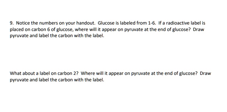 notice the numbers on your handout glucose is labeled from 1 6 if a ...
