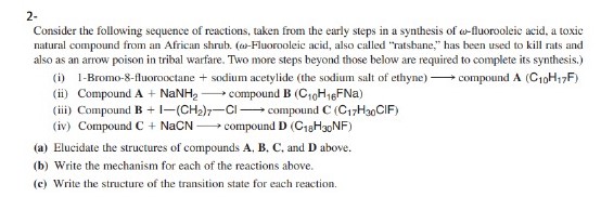 2- Consider the following sequence of reactions, taken from the early steps in a synthesis of ω ...