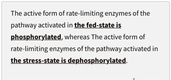 SOLVED: The active form of rate-limiting enzymes of the pathway ...