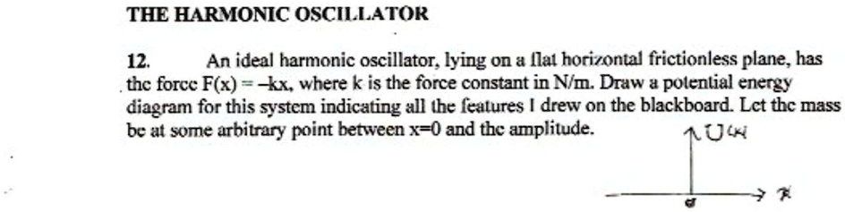 SOLVED: THE HARMONC OSCILATOR 12, An ideal harmonic oscillator; lying ...