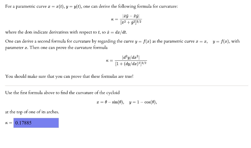 for parametric curve i 2ty yt one can derive the following formula for curvature fjj fil ii2 ...