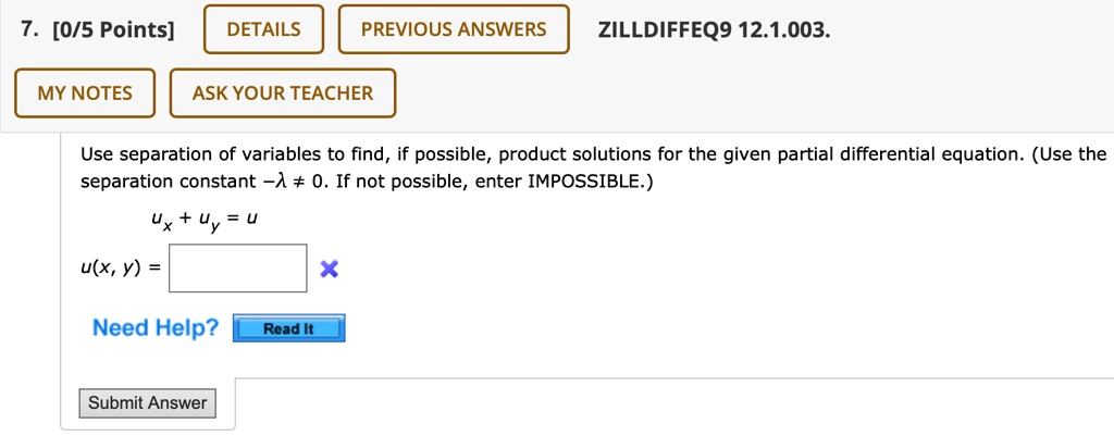 VIDEO solution: Use separation of variables to find, if possible ...