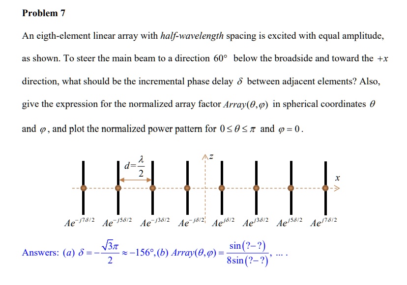 Solved Problem 7 An Eight Element Linear Array With Half Wavelength 1176