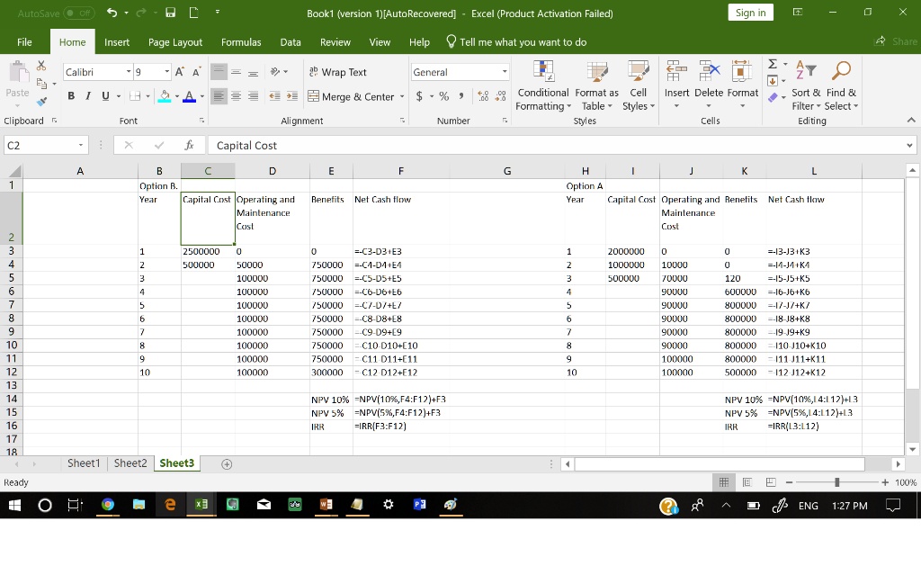 Solved Im Following The Exact Spreadsheet Im Using These Formulas