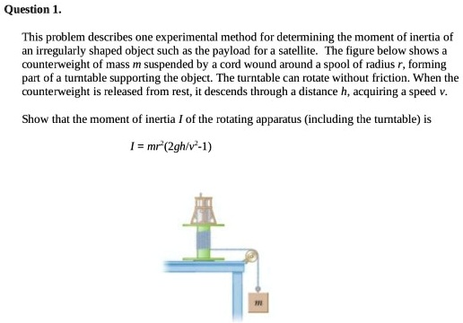 SOLVED:Question This probl lem describes one experimental method for ...