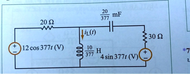 SOLVED: 3.a Determine the Phasor representation of the given AC sources and impedances of all ...