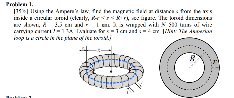 SOLVED: Problem [35%] Using the Ampere law, find the magnetic field at ...