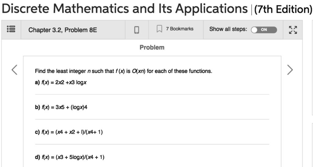 SOLVED:Discrete Mathematics and Its Applications | (Zth Edition) 33 ...
