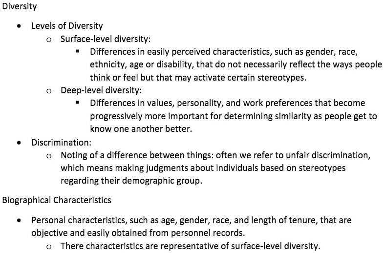 Diversity • Levels of Diversity ? Surface-level diversity ...