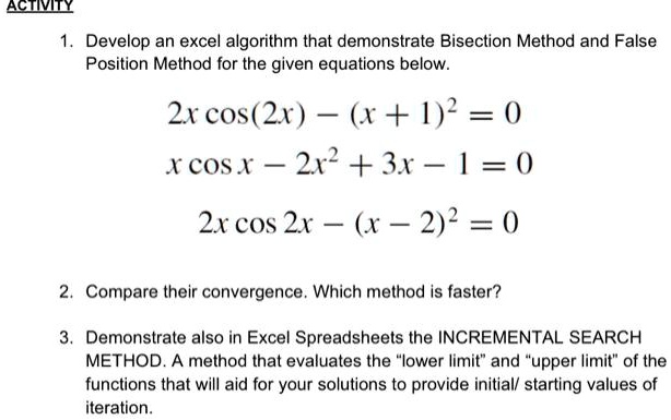 Solved Please Provide The Screenshot Of Ur Workty Acil Develop An Excel Algorithm That 3931