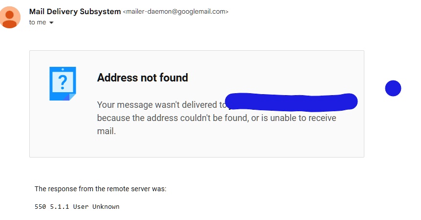 Mail Delivery Subsystem to me ? Address not found Your message wasn't ...