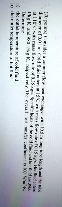 SOLVED: The outlet temperature of the hot fluid and the outlet ...