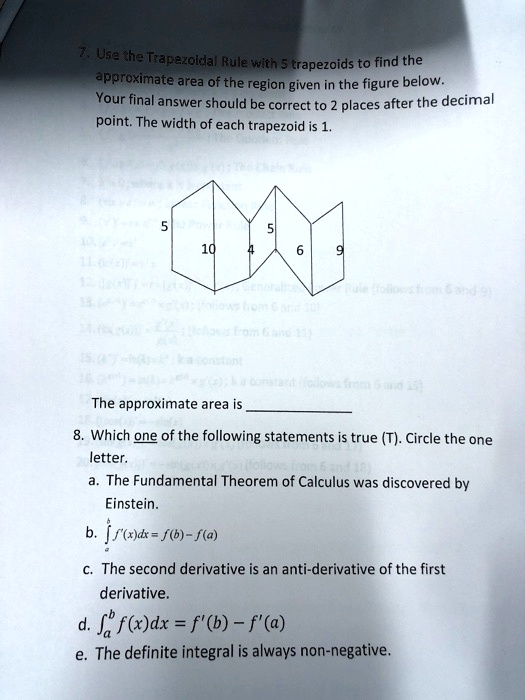 SOLVED: Use the Trapezoidal Rule with trapezoids to find the ...