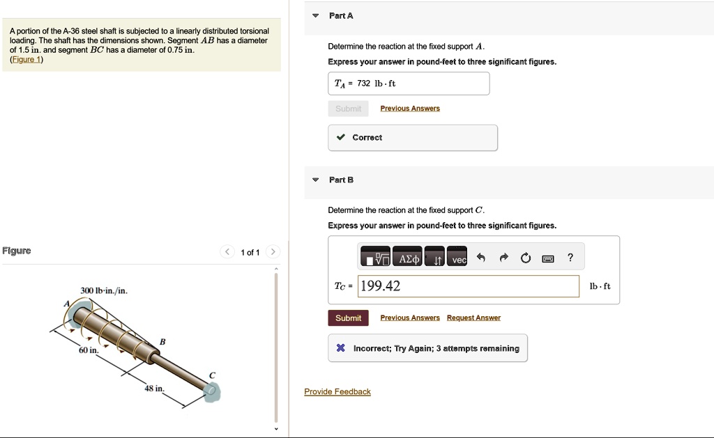 a portion of the a 36 steel shaft is subjected to a linearly ...