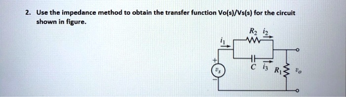 SOLVED: Use the impedance method to obtain the transfer function Vout(s)/Vin(s) for the circuit ...