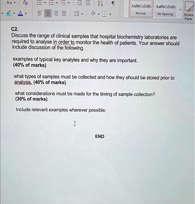 SOLVED: Aav ZT AaBbCcDdE AaBbCcDdE Normal No Spacing Styles Pane C2 ...