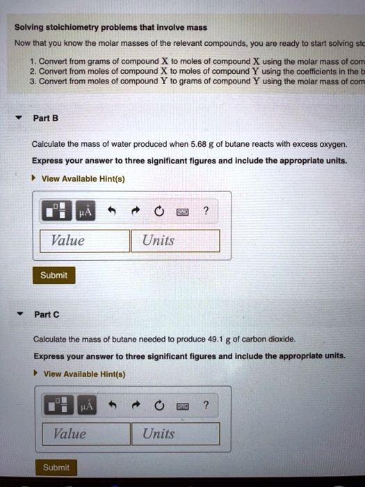 SOLVED: Solving stoichiometry problems that involve mass Now that you know the molar masses the ...