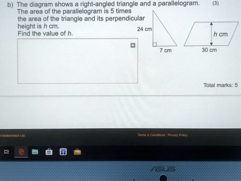 VIDEO solution: Find the value of h b) The diagram shows a right-angled triangle and a ...