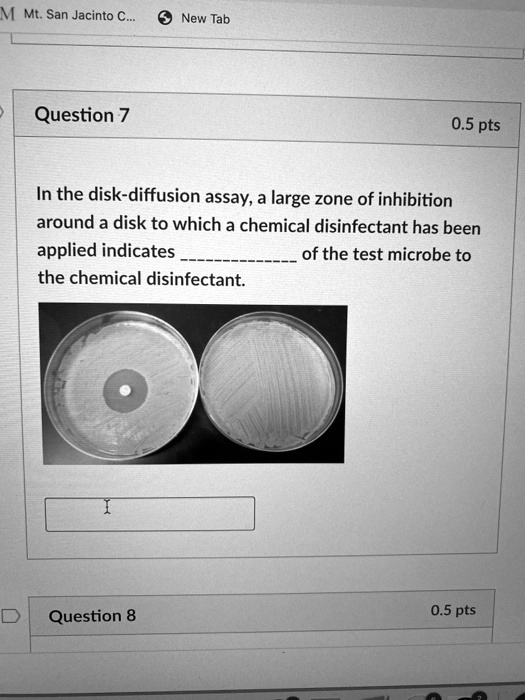 SOLVED: In the disk-diffusion assay, a large zone of inhibition around ...