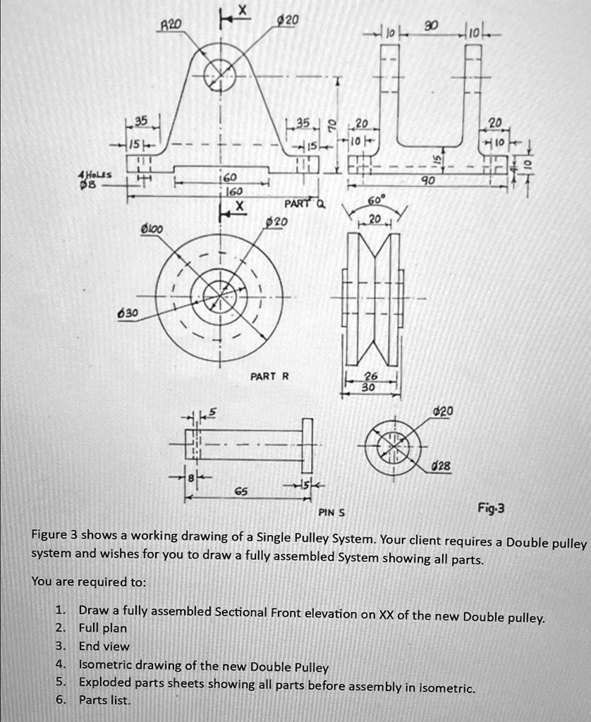 fig 3 figure 3 shows a working drawing of a single pulley system your ...