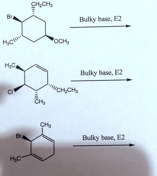 Some of the reactions shown below can react by the E2 mechanism, and ...