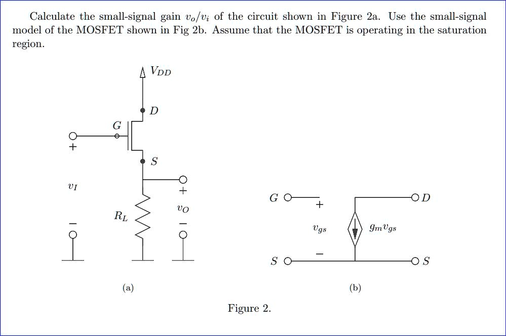 SOLVED: Solve Calculate the small-signal gain vo/ui of the circuit ...