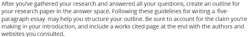 SOLVED: After you've gathered your research and answered all your ...