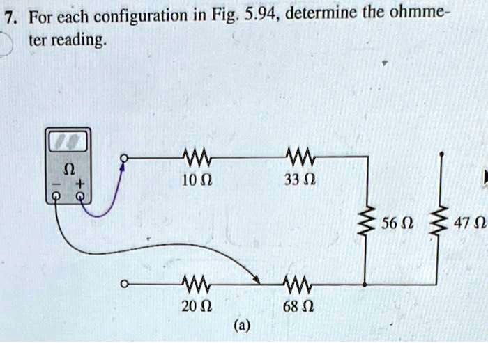 7. For each configuration in Fig. 5.94, determine the ohmmeter reading ...
