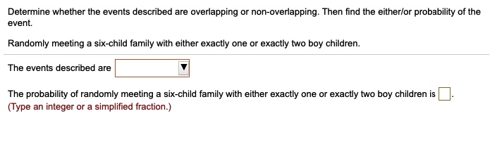 determine whether the events described are overlapping or non ...
