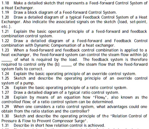 SOLVED: Make detailed sketch thal represents Feed-forward Control System of Heat Exchanger ...