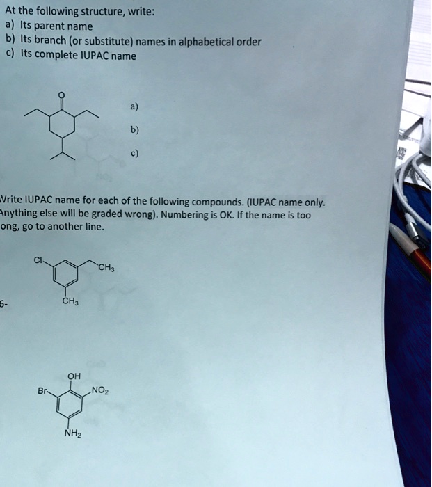 At the following structure, write: a) Its parent name b) Its branch (or substitute) names in ...
